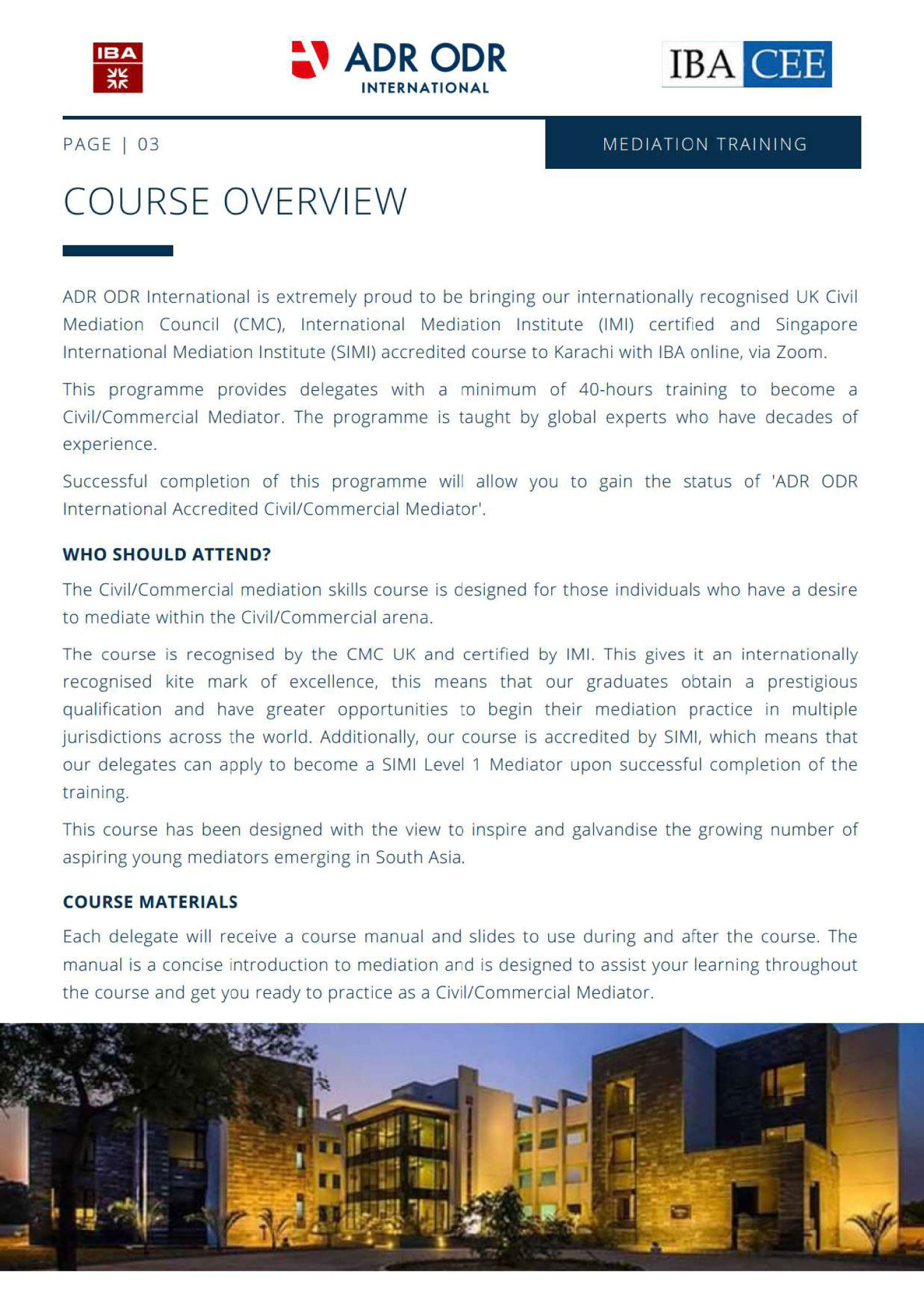 Civil/Commercial Mediation Online Training